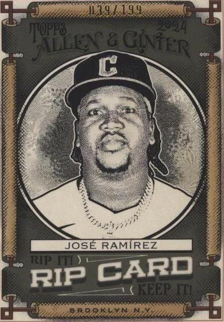 2024 Topps Allen & Ginter - Rip Cards Jose Ramirez #RIP-JRA Ripped /199 ...