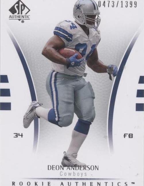 2007 SP Authentic - Rookie Authentics Deon Anderson #101 /1399 (RC) for ...