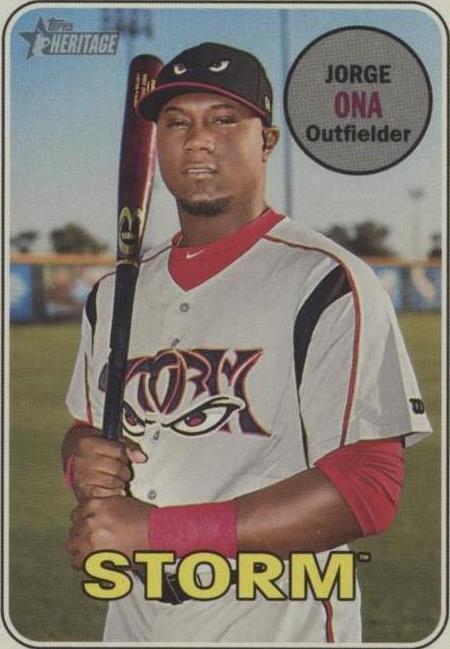2018 Topps Heritage Minor League Edition - Jorge Ona #17 Glossy (RC ...