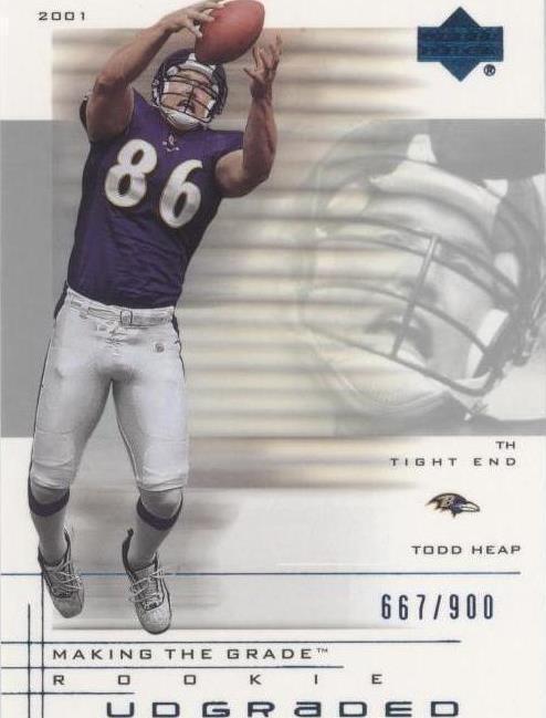 2001 UD Graded - Making the Grade Rookie Todd Heap #67 Action /900 (RC ...