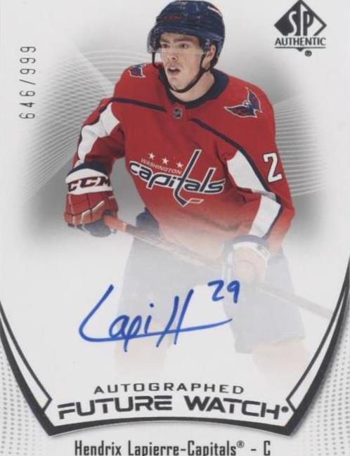 2021-22 SP Authentic - Autographed Future Watch #160 Hendrix Lapierre ...