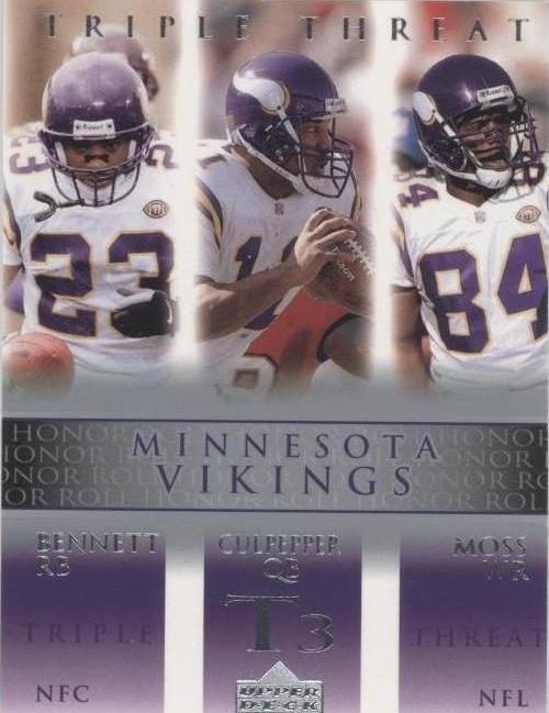 2002 Upper Deck Honor Roll - Triple Threat Randy Moss, Daunte Culpepper, Michael Bennett #76 for ...