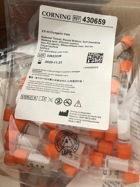 Corning Cryogenic Vials 430659 50/pack, 500/cs