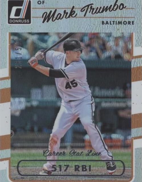 2017 Panini Donruss - Stat Line Career #54 Mark Trumbo /500 for sale ...