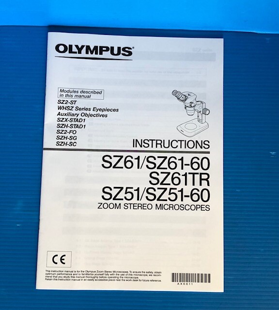 OLYMPUS INSTRUCTIONS FOR SZ61/SZ61-60, SZ6145TR SZ51/SZ51-60のeBay公認海外通販｜セカイモン