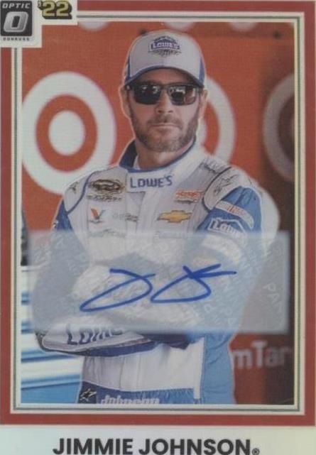 2022 Panini Donruss NASCAR - Optic Retro 1981 Holo Prizm Signatures #77 Jimmie Johnson /75 (AU ...