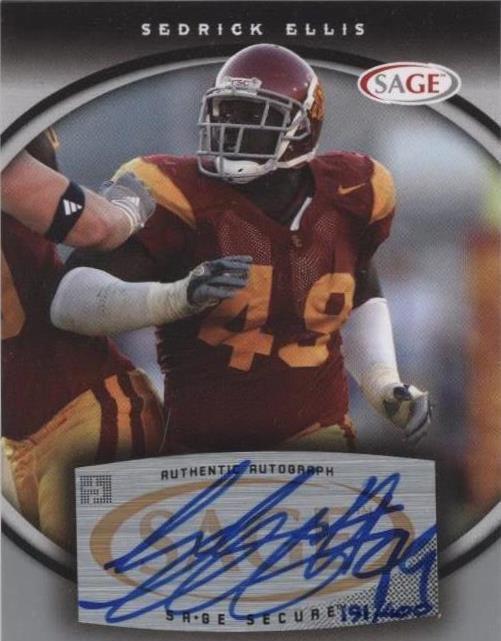 2008 SAGE - Autographs Sedrick Ellis #A19 Silver /400 (AU, RC) for sale ...
