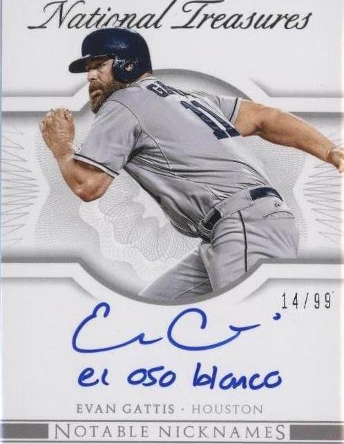 2015 Panini National Treasures - Notable Nicknames #46 Evan Gattis /99 ...