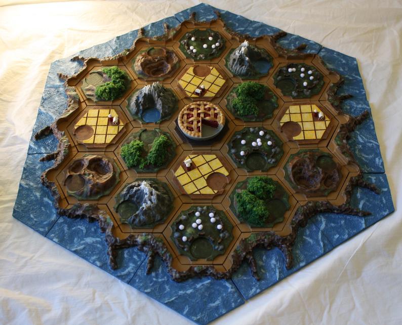 Board Tiles Unpainted | Settlers Of Catan 3d Printed Replacement Game