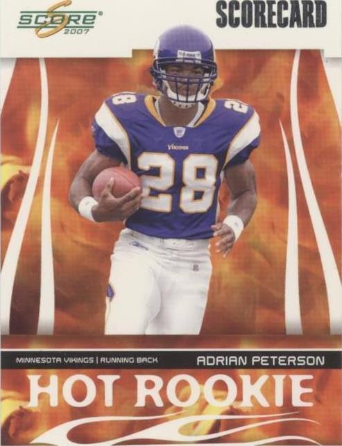 2007 Score - Hot Rookie Adrian Peterson #HR-3 Scorecard /750 (RC) for ...
