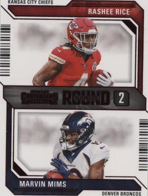 2023 Panini Contenders - Round Numbers Marvin Mims, Rashee Rice #12 Red ...