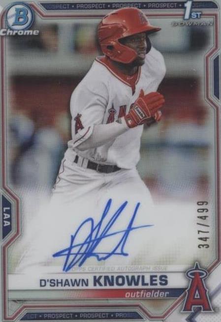 2021 Bowman - Chrome Prospects Autographs D'Shawn Knowles #CPA-DK ...