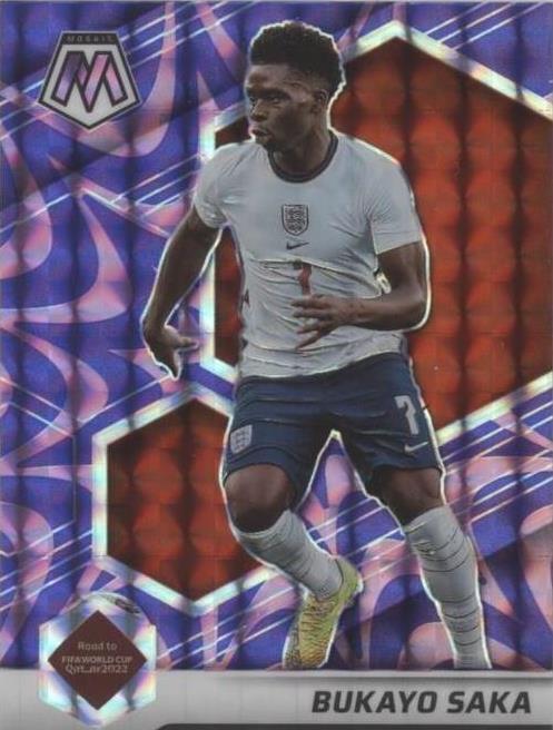 2021-22 Panini Mosaic FIFA Road to World Cup - Bukayo Saka #40 Reactive Purple Mosaic Prizm for ...