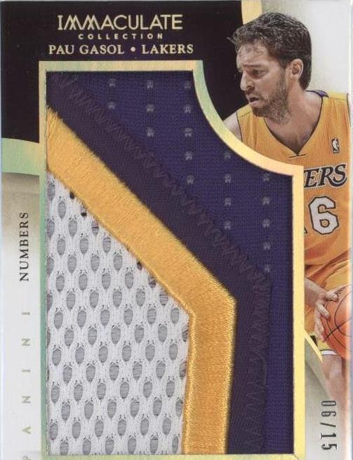 2013-14 Panini Immaculate Collection - Team Logos Pau Gasol #6 Numbers ...