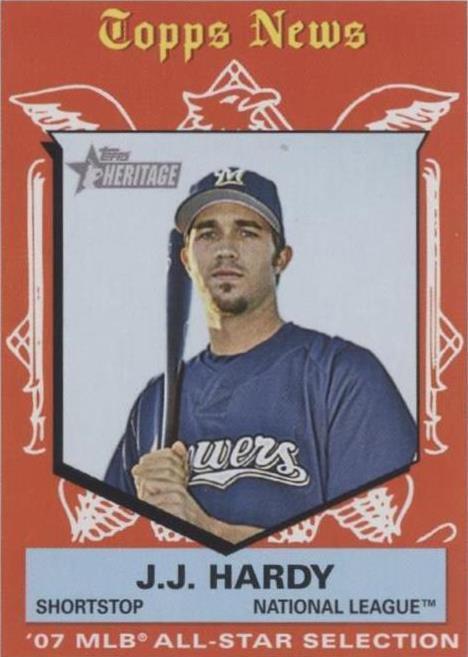 2008 Topps Heritage - Topps News All-Star Selection #487 J.J. Hardy for ...