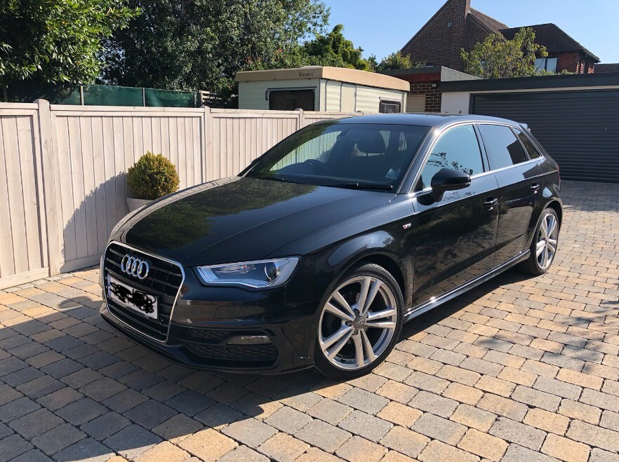Audi A3 s line (2014) pearl black - high spec -sat nav, heated seats ...