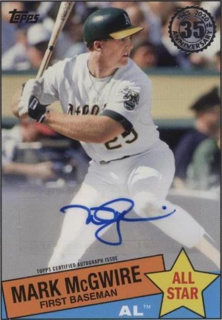2020 Topps - 1985 Topps Baseball All-Stars Autographs Mark McGwire ...