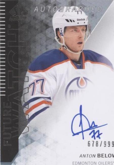 2013-14 SP Authentic - Future Watch #317 Anton Belov /999 (AU, RC) for sale online | eBay