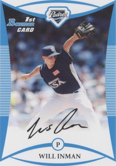 2008 Bowman Draft Picks & Prospects - Prospects Will Inman #BDPP88 (RC ...