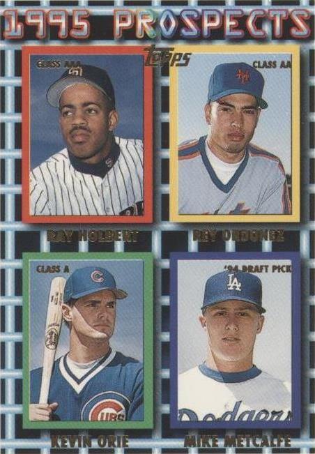 1995 Topps - Prospects #571 Rey Ordonez, Kevin Orie, Ray Holbert (RC ...