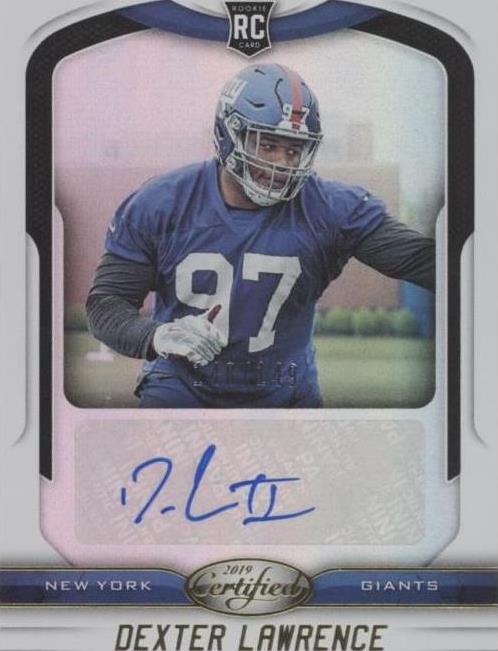 2019 Panini Certified - Rookie Signatures #135 Dexter Lawrence /149 (AU ...