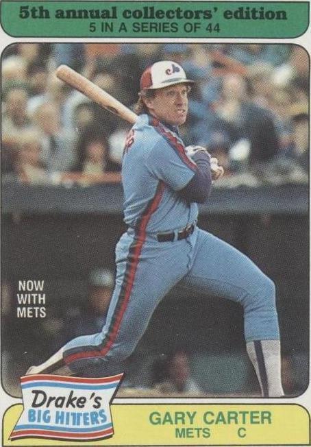 1985 Topps Drake's Big Hitters/Super Pitchers - Gary Carter #5 for sale ...