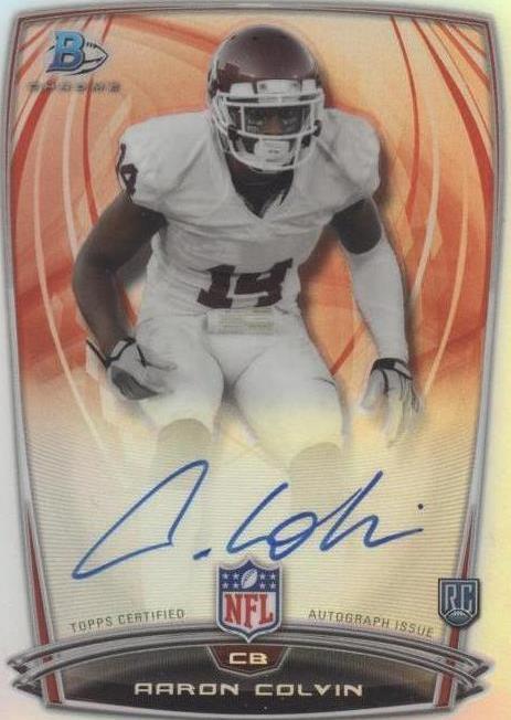 2014 Bowman - Rookie Chrome Refractor Autograph Aaron Colvin #17 (AU ...