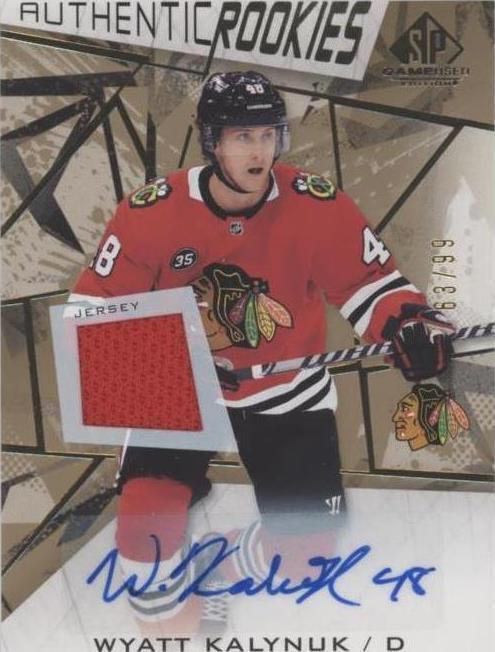 2021-22 Upper Deck SP Game Used - Authentic Rookies Wyatt Kalynuk #162 Gold Jersey Autographs ...