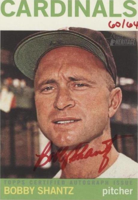 2013 Topps Heritage - Real One Autographs Red Ink #ROA-BS Bobby Shantz ...