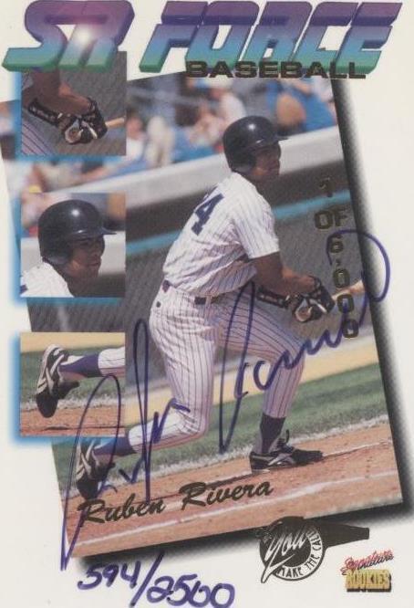 1995 Signature Rookies Tetrad - Sr Force Ruben Rivera #F13 Autographs ...
