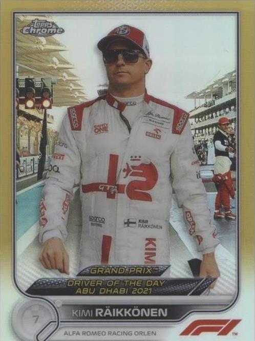 2022 Topps Chrome Formula 1 - Grand Prix Driver of the Day Kimi Raikkonen #193 Gold Refractor ...