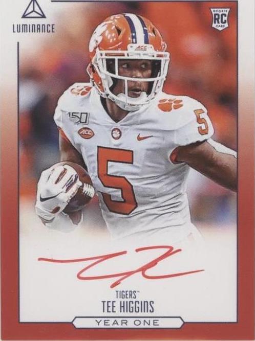 2020 Panini Luminance - Year One Signatures RPS Red #YO-TH Tee Higgins ...