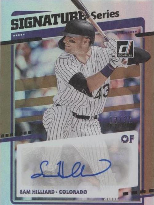 2020 Panini Donruss - Signature Series Gold #SS-SH Sam Hilliard /25 (AU ...