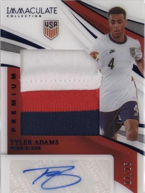 2021 Panini Immaculate Collection - Premium Swatch Autographs Tyler Adams #PR-TYA Sapphire /25 ...