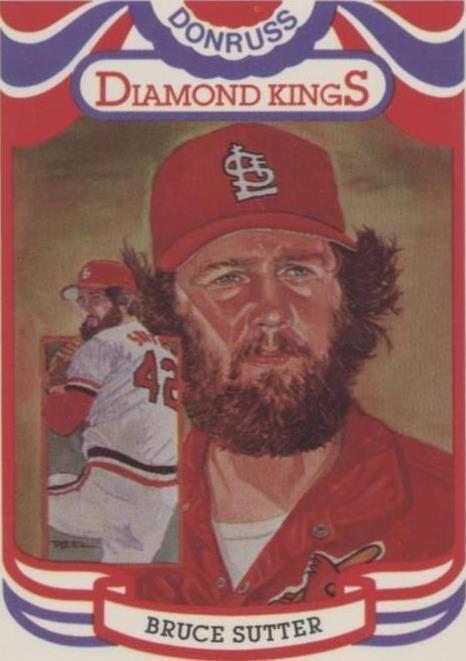 1984 Donruss - Diamond Kings Bruce Sutter #13 "Perez-Steele" on Back ...