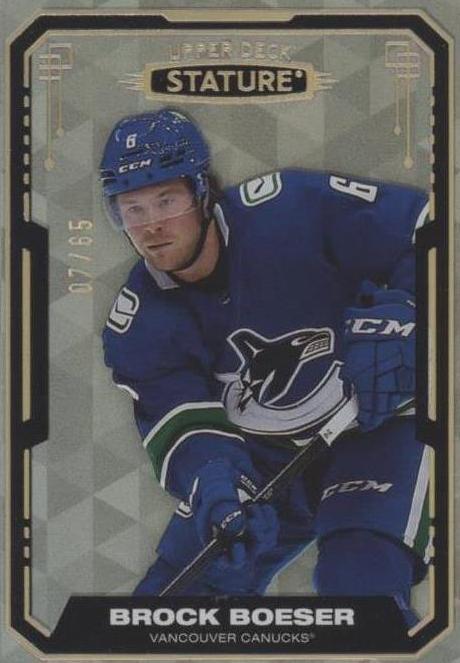 2021-22 Upper Deck Stature - Brock Boeser #84 Design Variant /65 for ...
