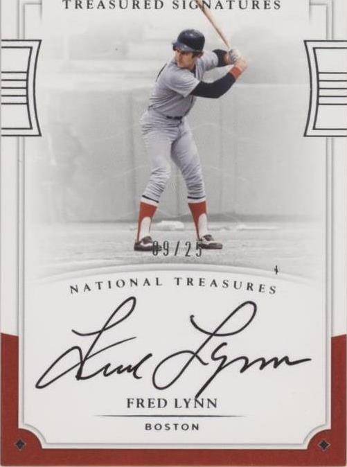 2017 Panini National Treasures - Treasured Signatures #TS-FR Fred Lynn ...