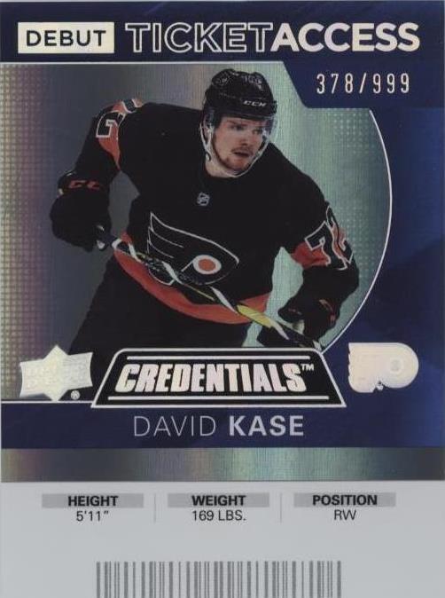2021-22 Upper Deck Credentials - 2020-21 Debut Ticket Access David Kase ...