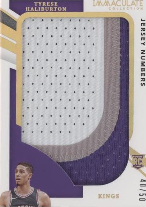 2020-21 Panini Immaculate Collection - Jumbo Patches Tyrese Haliburton #JP-THB Jersey Number /50 ...