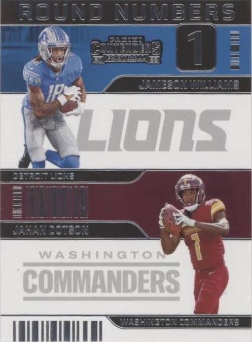 2022 Panini Contenders - Round Numbers Jahan Dotson, Jameson Williams # ...