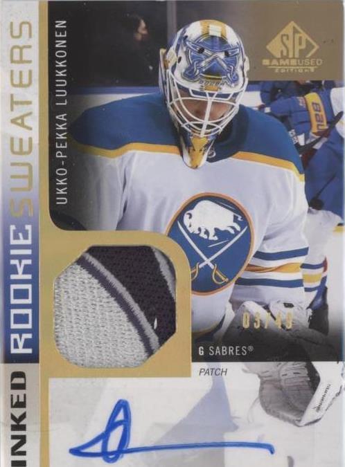 2021-22 Upper Deck SP Game Used - Rookie Sweaters Inked Patches #RS-UL Ukko-Pekka Luukkonen /49 ...