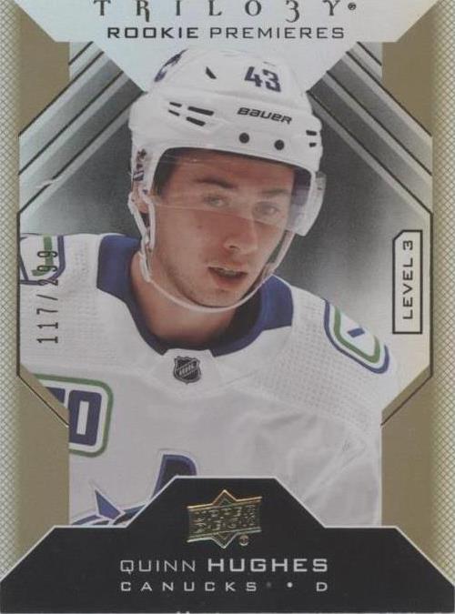 2019-20 Upper Deck Trilogy - Rookie Premieres Level 3 #146 Quinn Hughes ...
