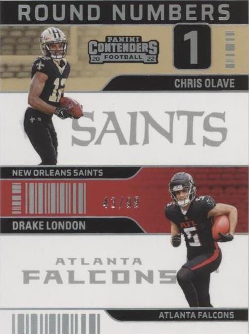 2022 Panini Contenders - Round Numbers Silver #RN-OL Chris Olave, Drake ...