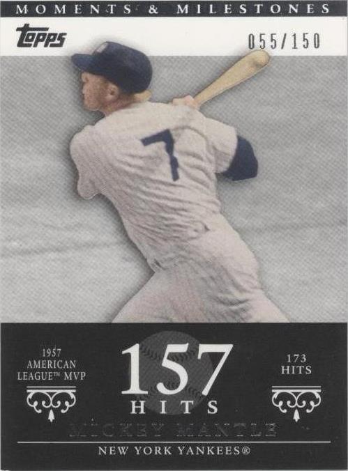 2007 Topps Moments & Milestones - 1957 AL MVP - 173 Hits #75-157 Mickey ...