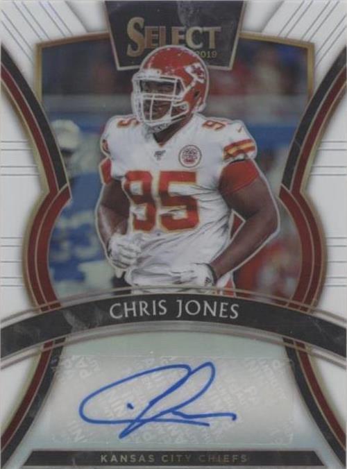 2019 Panini Select - Signatures Chris Jones #SP-CJ White Prizm /25 (AU ...