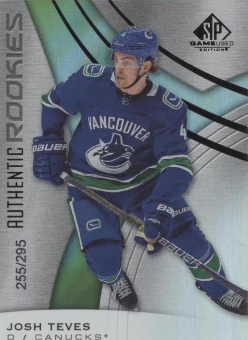 2019-20 Upper Deck SP Game Used - Authentic Rookies Josh Teves #169 ...