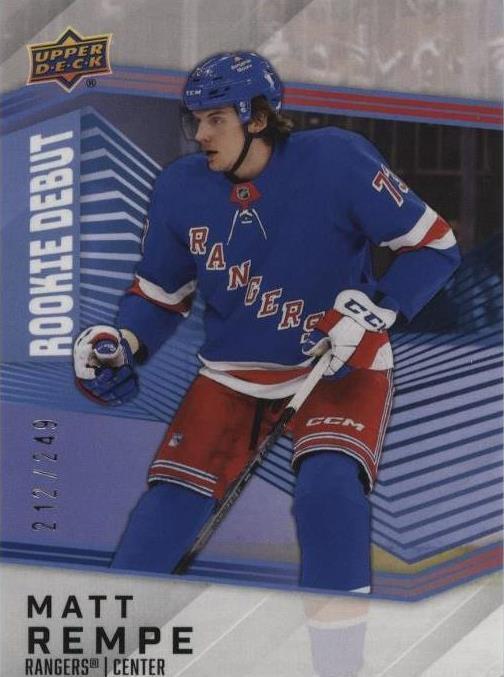 2024-25 Upper Deck Ud Rookie Debut - Matt Rempe #12 Blue /249 (RC) for ...