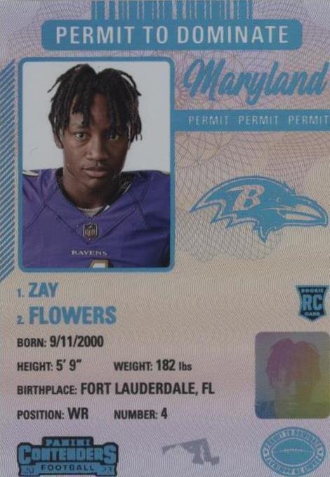 2023 Panini Contenders - Permit to Dominate Zay Flowers #15 (RC) for ...
