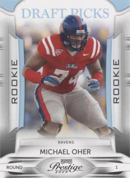 2009 Playoff Prestige - Michael Oher #177 Draft Picks Light Blue /999 ...