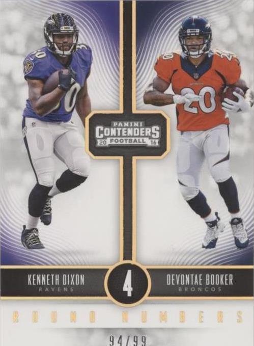2016 Panini Contenders - Round Numbers Devontae Booker, Kenneth Dixon ...